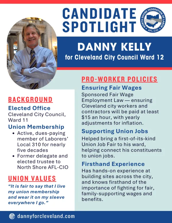 Candidate Spotlight: Danny Kelly | North Shore AFL-CIO